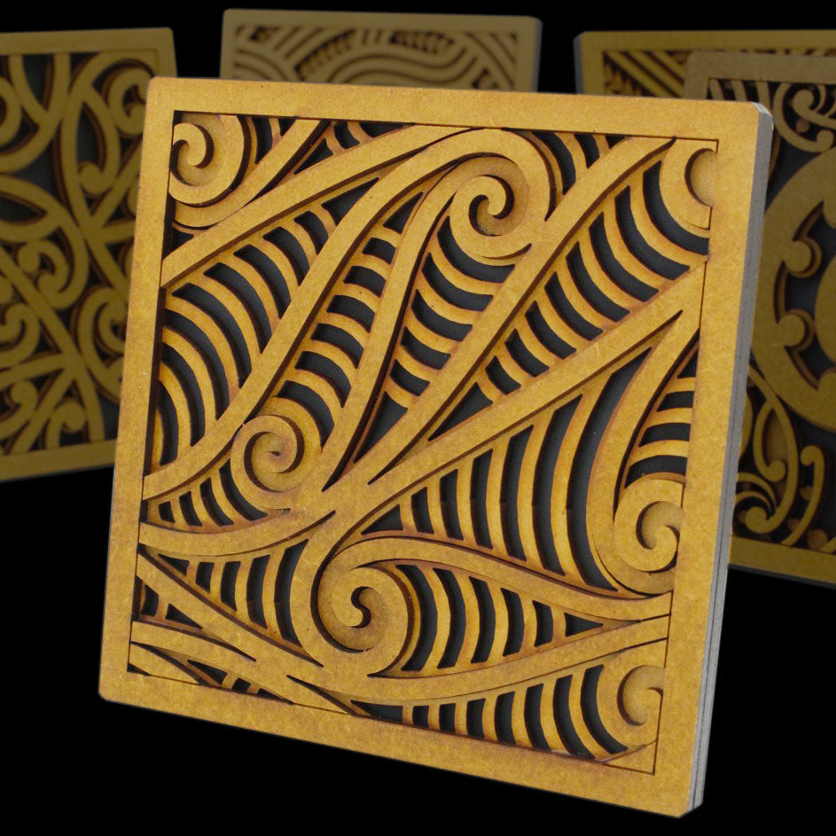 Maori Style Wha Kowhaiwhai Tile Art by Mike Carlton from New Zealand ...
