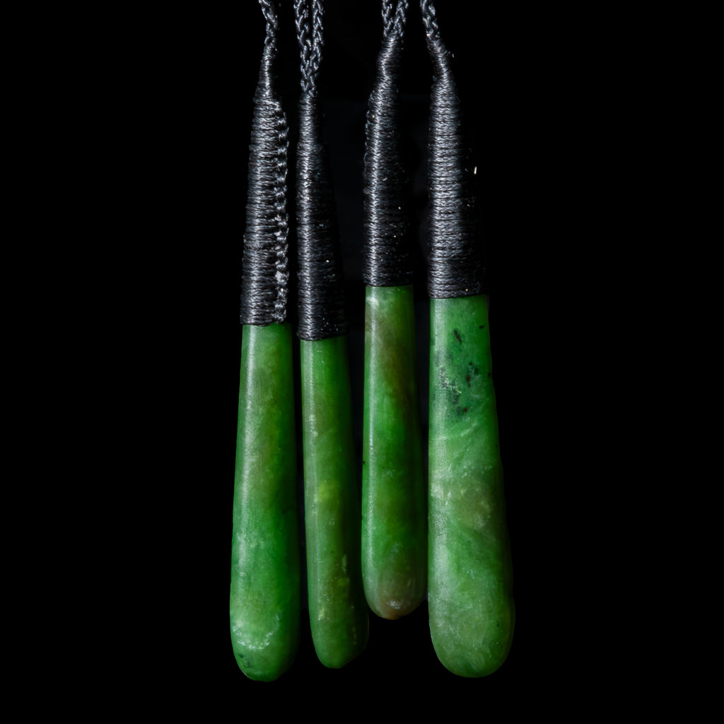 Selection of Pounamu Roimata (teardrop) Greenstone pendants by Ben ...