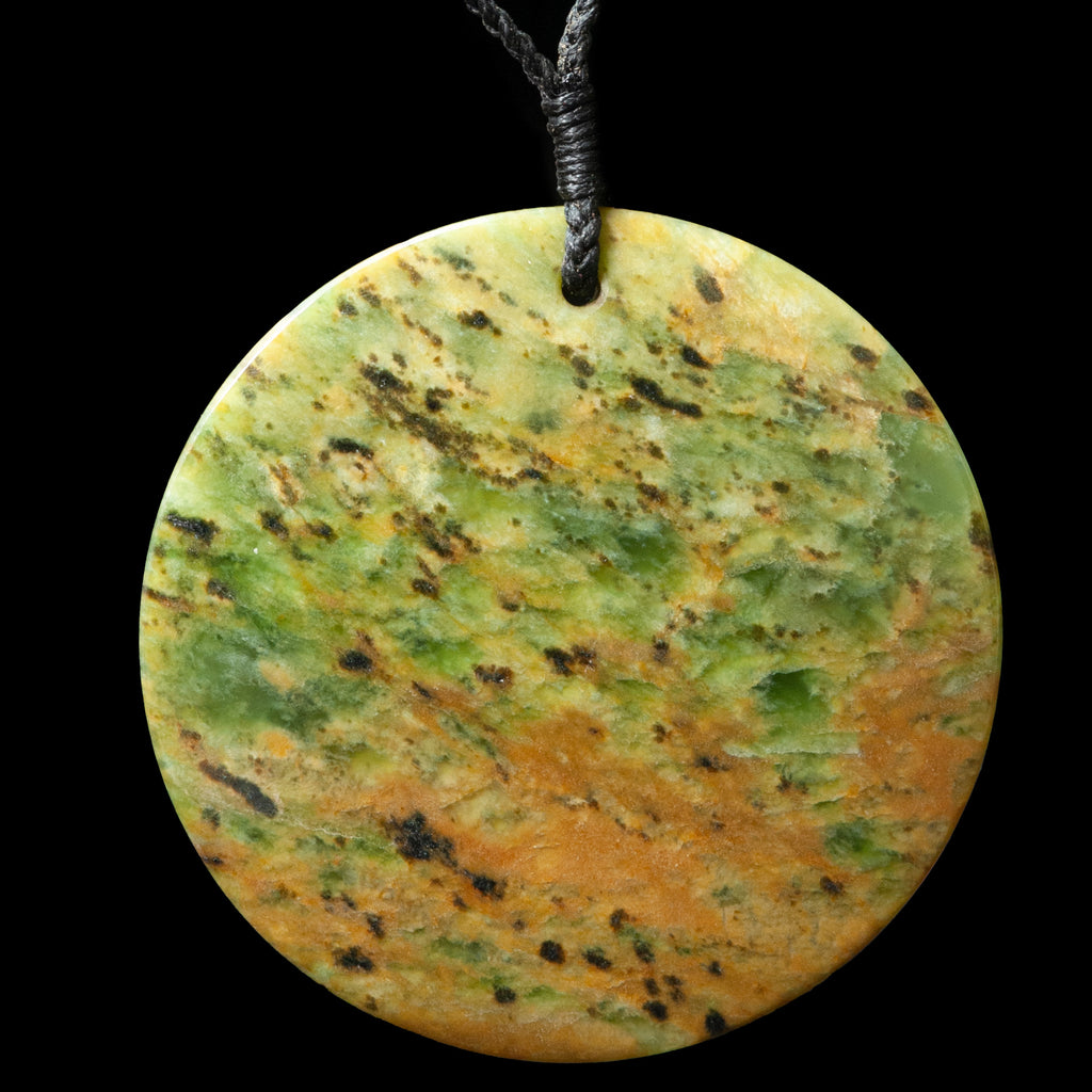 New Zealand Jade Disc Pendant by Alex Sands – The Bone Art Place
