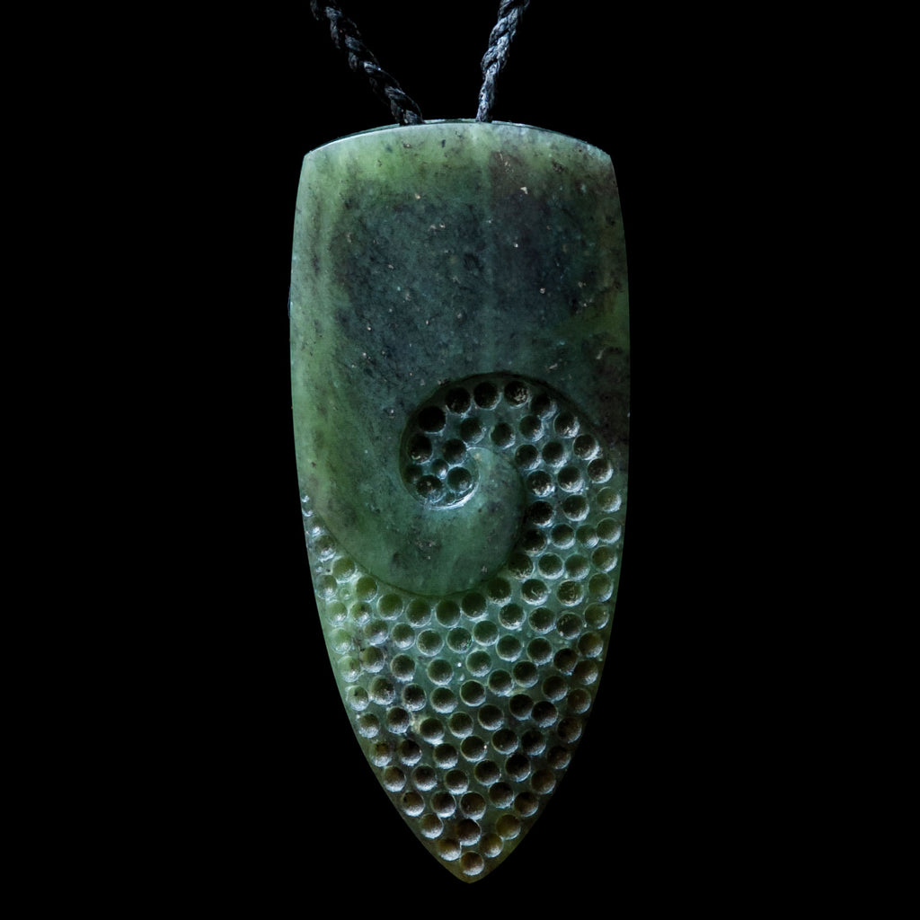 Māori Engraved Koru Rei-Niho Pendant by Reagan Bregman – The Bone Art Place